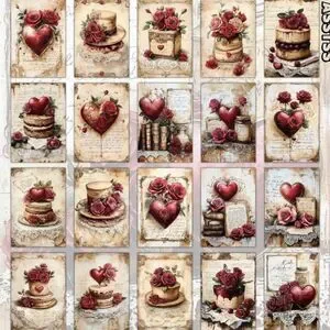 ASSTSS | Office | Nwt 2pc Vintage Valentine Junk Journal Paper ...